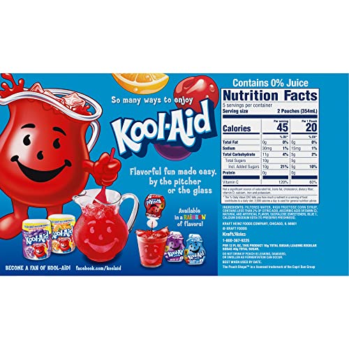 Kool-Aid Jammers Tropical Punch Flavored Kids 0% Juice Drink (10 ct Box, 6 fl oz Pouches)