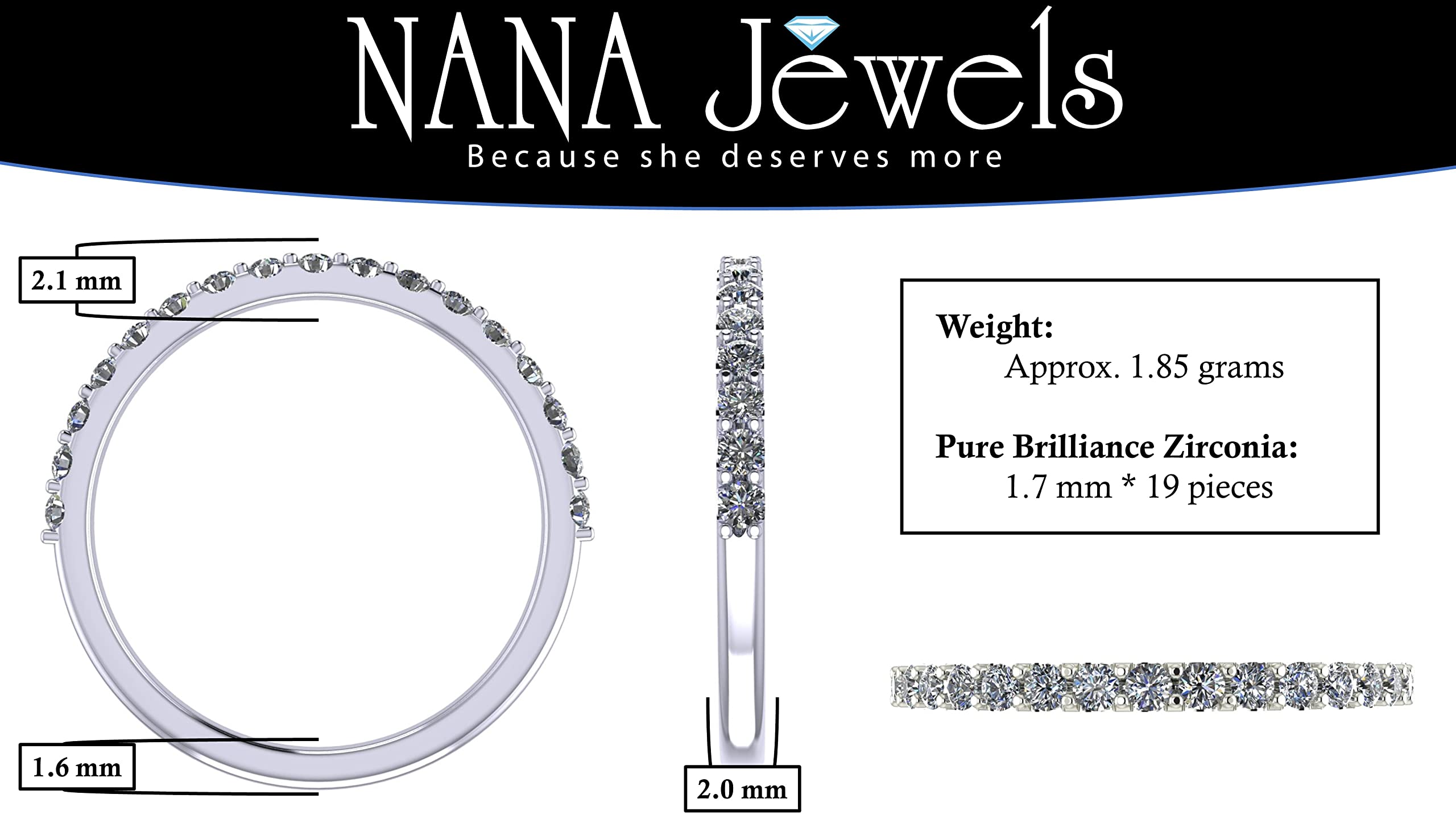 NANA Jewels 2.00ct Matrix Simulated Diamond Solitaire Engagement Ring Wedding Set w/Pure Brilliance Zirconia Size 7