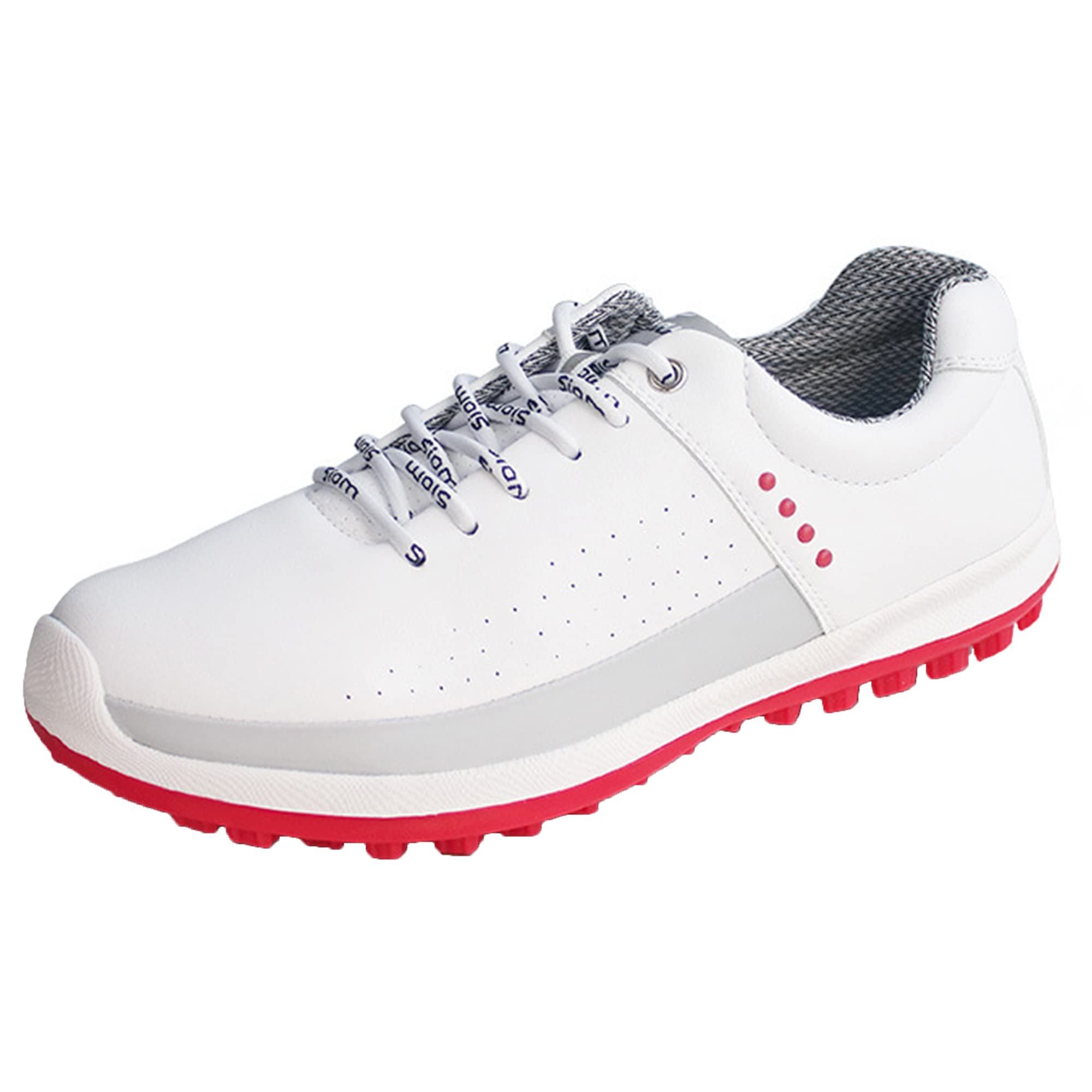 LIPPAN Professional Golf Shoes for Womens Outdoor Spikeless Golf Sneakers Non -Slip Comfortable Lightweight,White,4.5