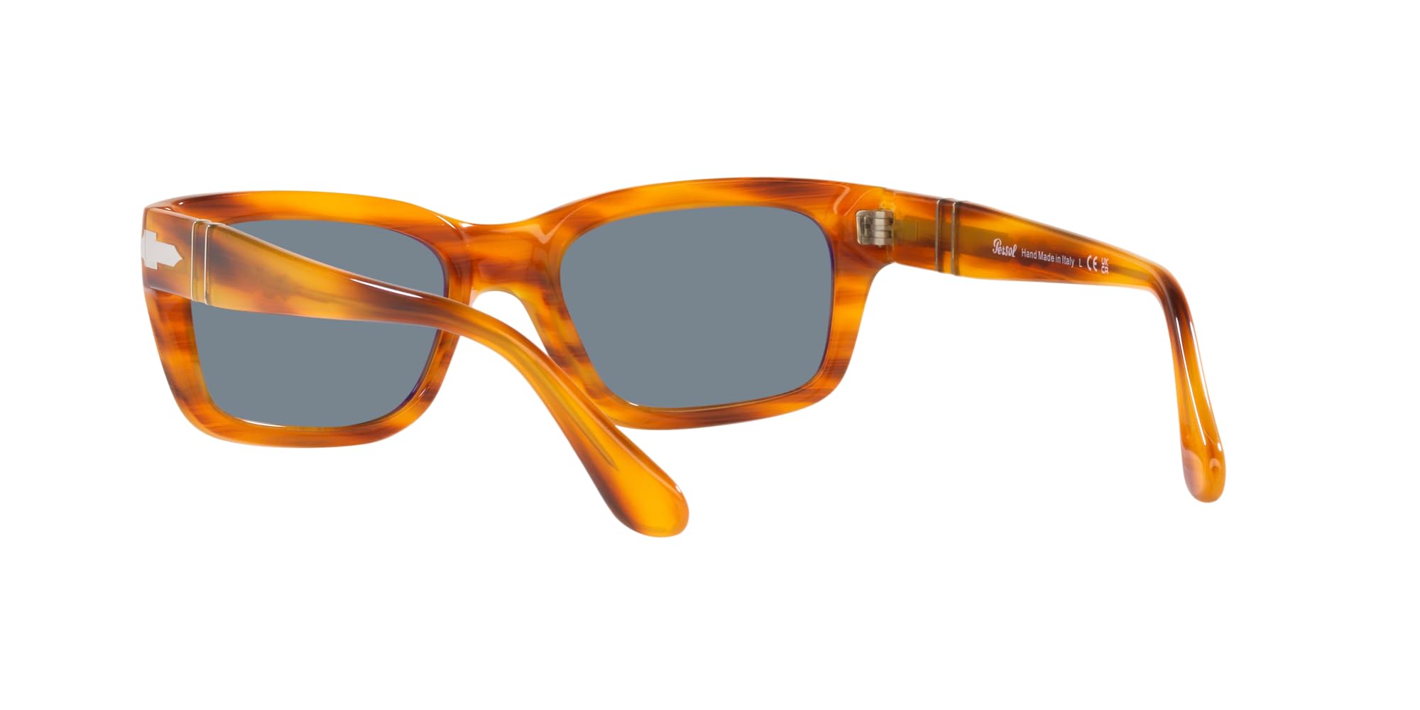 Persol PO3301S Rectangular Sunglasses, Havana/Green, 57 mm