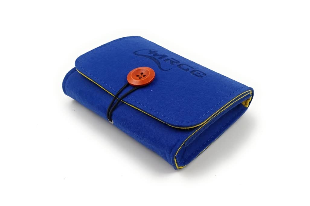 MRGC Felt Soft Case Carrying Bag for Nintendo GBA / GBC / GBP, Anbernic RG351V, Retroid Pocket 1 - Portable Travel Case, Protective Pouch for Handheld Retro Game Console (Blue)