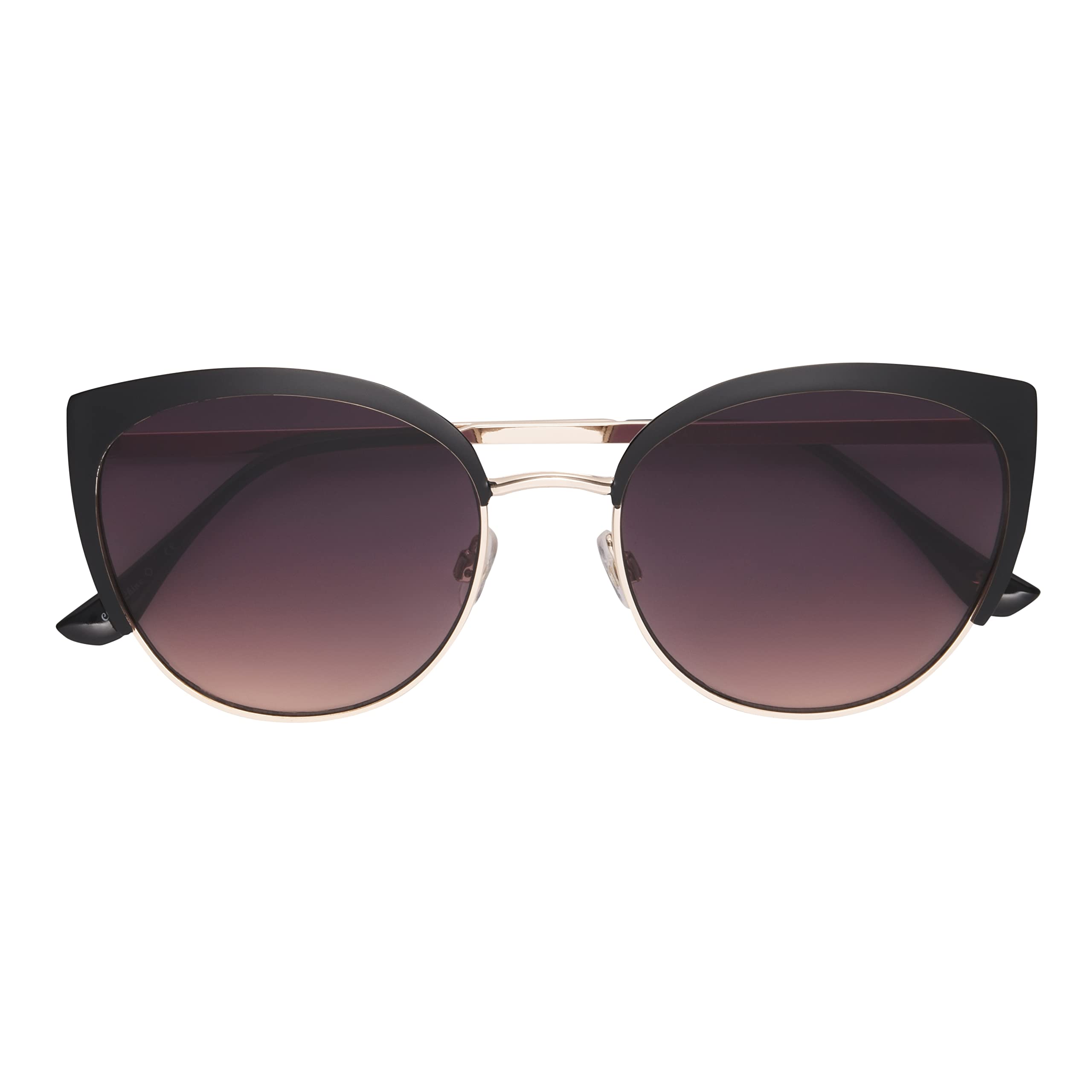 Nine West Women's Lois Sunglasses Cat Eye, Black Floral, 58mm