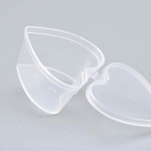 Sewroro Heart Shaped Storage Containers: 25PCS Transparent Plastic Boxes Heart Shaped Leakproof Containers with Lids for Liquid Foam Ball Soft Clay Snack Valentines Day Favor
