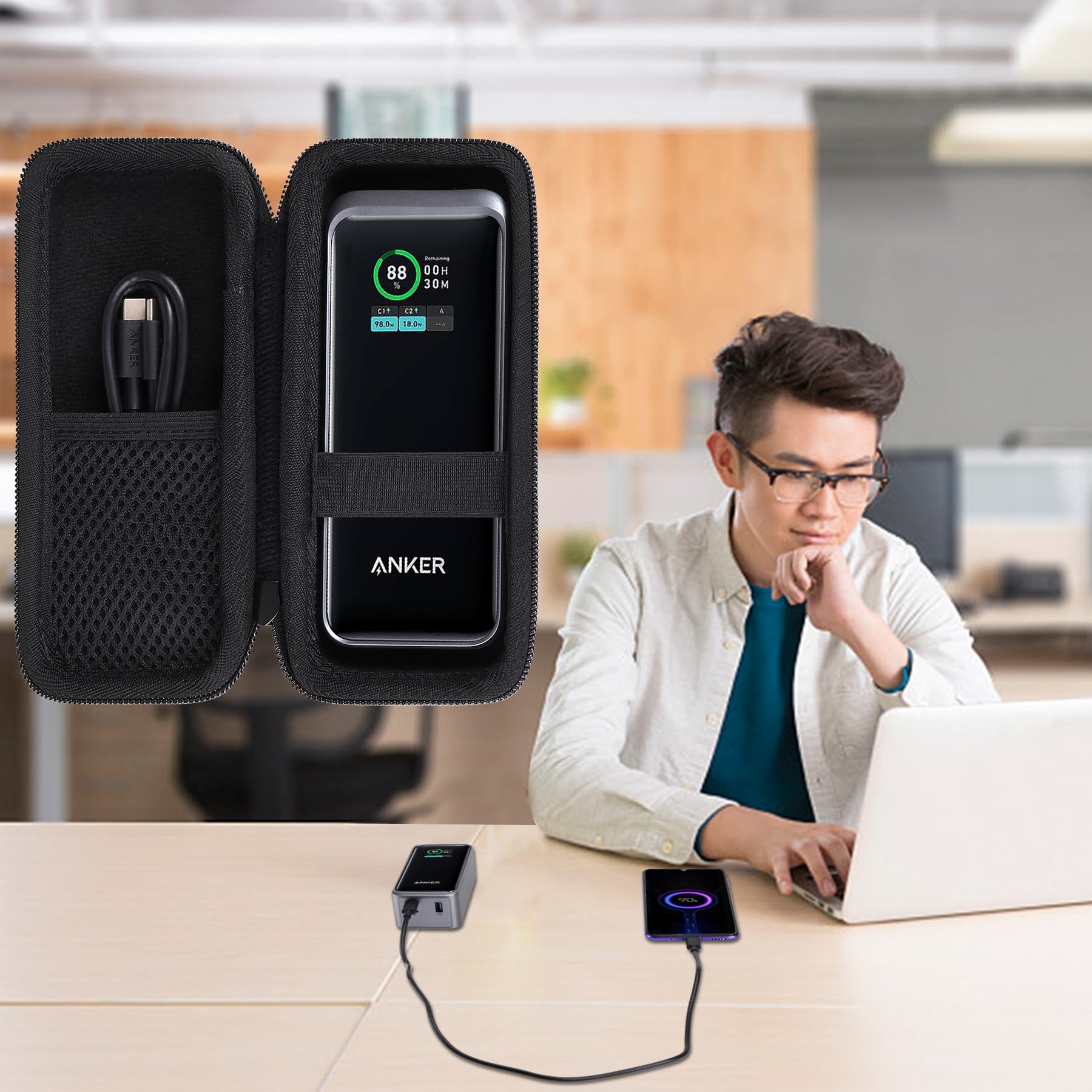 khanka Hard Travel Case Replacement for Anker Prime Power Bank 12000mAh 130W/20000mAh,200W