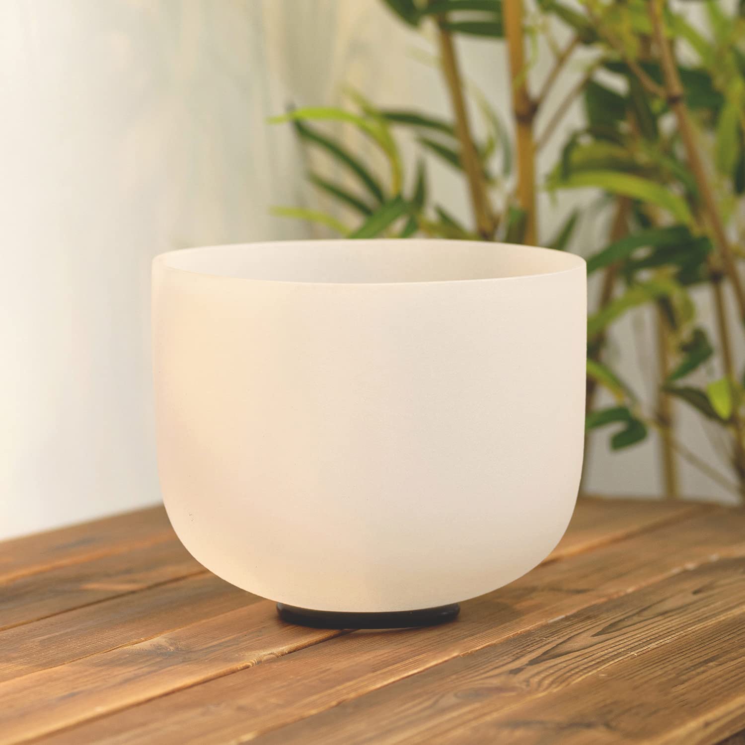 KVKA 8 Inch A Note Third Eye Chakra Frosted Quartz Crystal Singing Bowl with Carrying Case, Suede Striker, Singing Bowl for Sound Healing Meditation Therapy