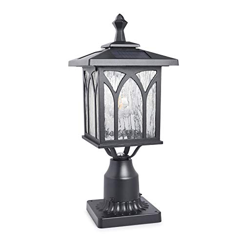 Kemeco ST4328Q Solar Post Light Outdoor Cast Aluminum LED Lamp Fixture with 3-Inch Fitter Base for Yard Garden Post Pole Pillar Mount Landscape Driveway