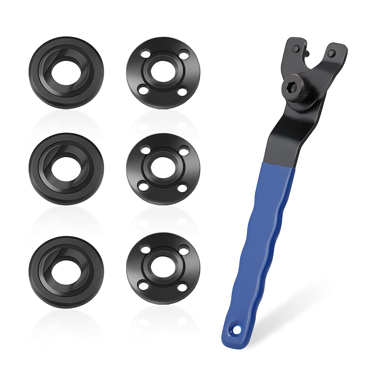 Lenink Wrench Grinder Shaft Nut 5/8-11 7Pcs, Angle Grinder Wrench with Angle Grinder Flange Nuts Compatible with Dewalt Milwaukee Makita Black & Decker Bosch Ryobi