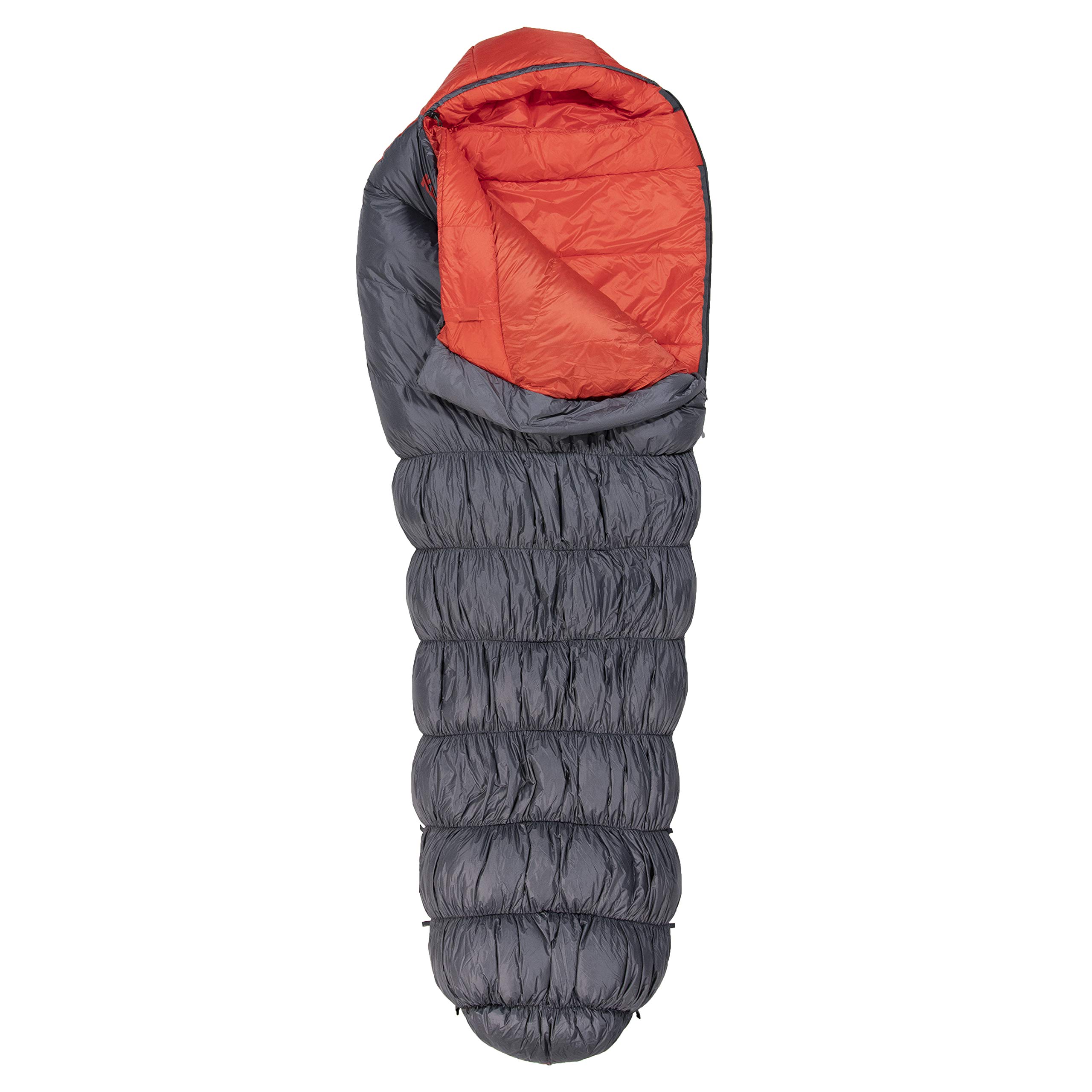 Klymit KSB Lightweight Mummy Sleeping Bag, Bag, 0°F Sleeping Bag for Camping, Hiking, and Backpacking in Cold Weather, Gray, Extra Large