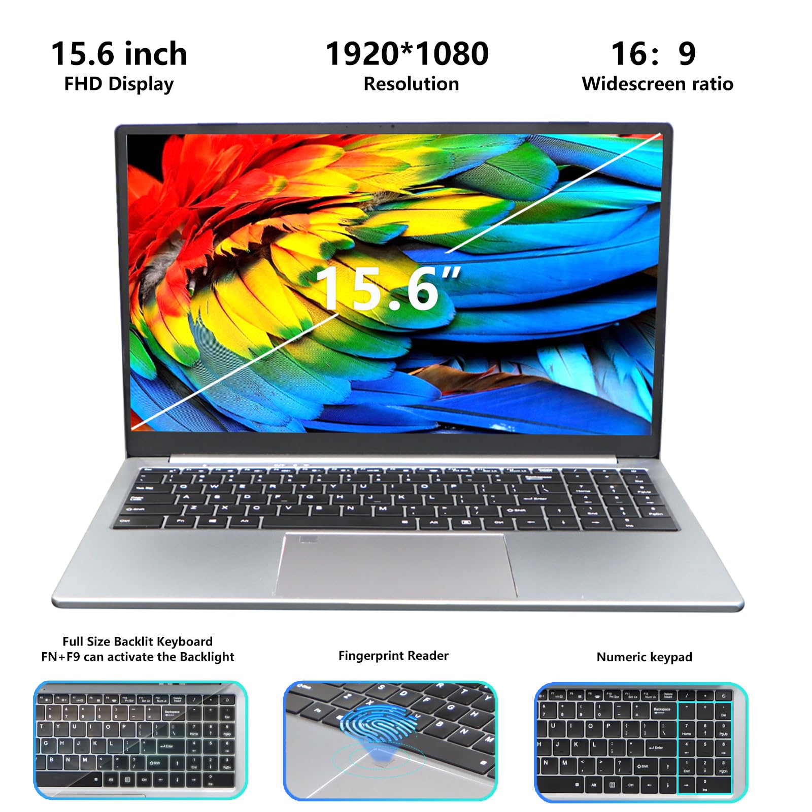 KUU Laptop Computer, 16GB RAM 512GB SSD Gaming Laptop, i7-1185G7, 15.6 Inch Laptop, Windows 11 Pro, WiFi 6E, Type-C, RJ45 and Backlit Keyboard, Fingerprint Unlock