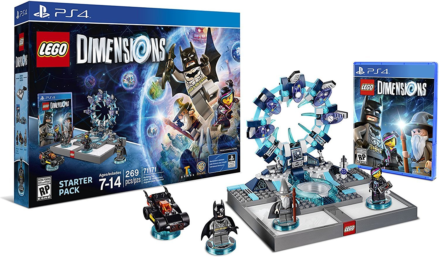 Lego Dimensions Starter Pack + The Lego Movie Emmet + Benny + Bad Cop Fun Packs + Portal 2 Level Pack for PS4