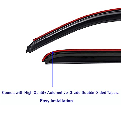Lightronic WV192083 in-Channel Side Window Deflectors Visor Rain Guards, Dark Smoke, 2-Pieces Set, Fits 1993-2011 Ford Ranger SuperCab, 1999-2010 Mazda B2300/B2500/B3000/B4000 Extended Cab