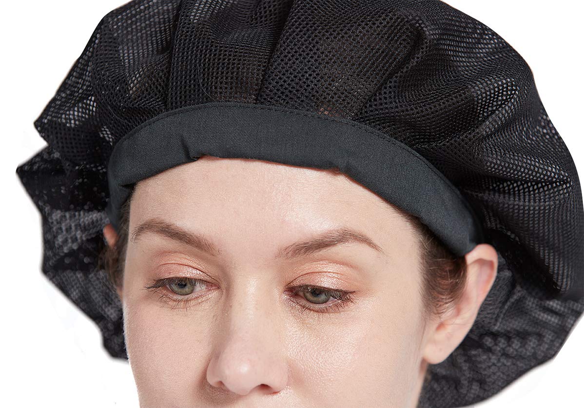 Nanxson 3pcs Chef Hat Kitchen hat Food Service Hair Nets Cooking Chef Cap CF9060 (Black, 3)