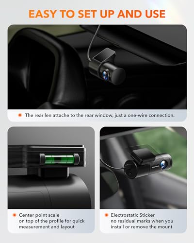 WOLFBOX 4K Dash Cam Front and Rear, Dash Cam with GPS WiFi UHD 2160P/1600P + 1080P,Dash Camera for Cars with 32G SD Card, WDR, Night Vision, Loop Recording,170°FOV