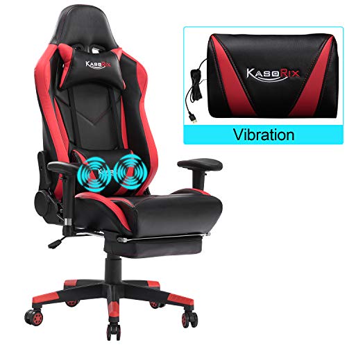KASORIX Gaming Chair Ergonomic Video Game Chair High Back Computer Chair Professional Racing Style Comfortable Gamer Chair with Footrest and Massage Backrest and Lumbar Support