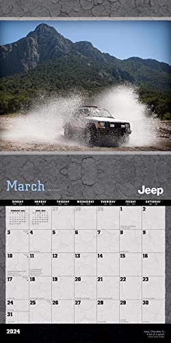 Jeep | 2024 OFFICIAL 12 x 24 Inch Monthly Square Wall Calendar | BrownTrout | Offroad Motor Car
