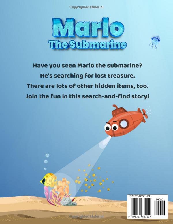 Marlo The Submarine Searches for Lost Pirate Treasure: A Search and Find Story