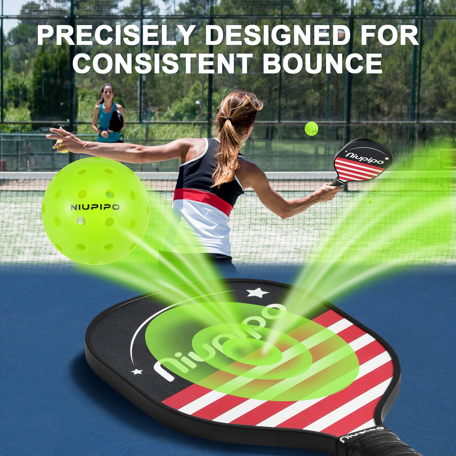niupipo Pickleball Paddle Orange+3 Pickleball Balls Pack