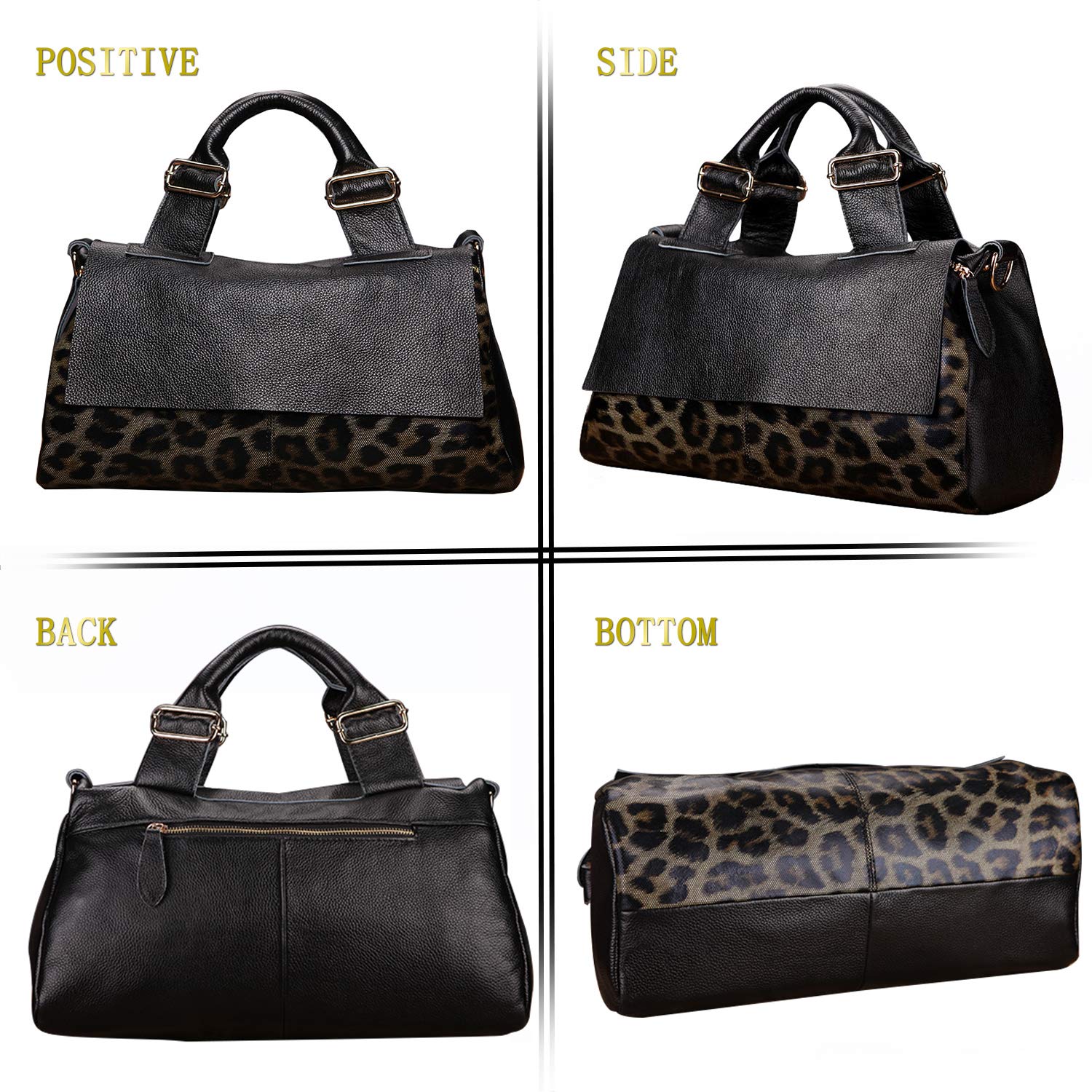 Leather Handbag Fashion Leopard Bag Shoulder Messenger Bag,Large Capacity Bag for Ladies