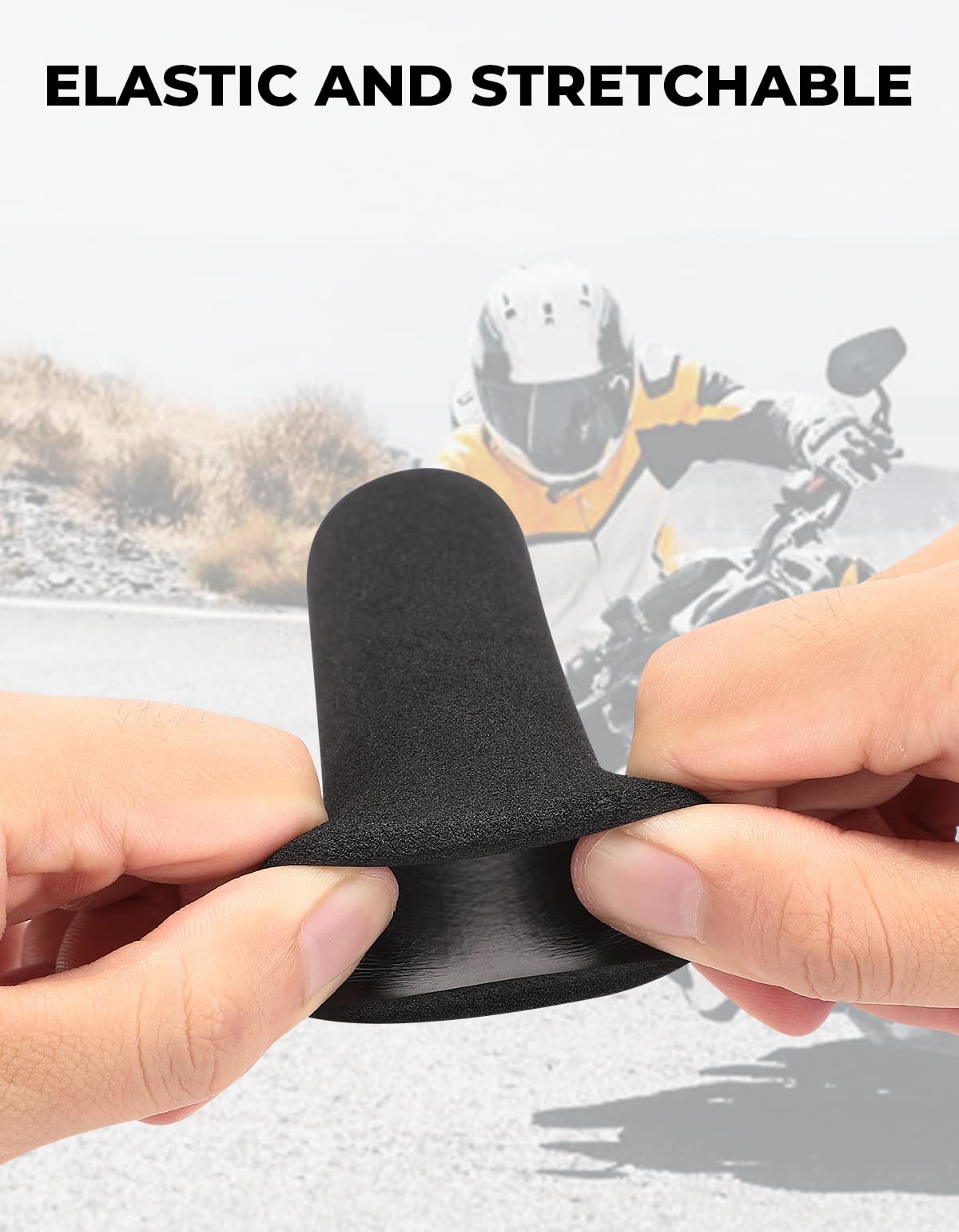 KEMIMOTO Universal Motorcycle Handlebar Grips,2PCS 1.22" Foam Motorcycle Grips Soft Foam Anti Vibration Non-Slip Comfort Motorcycle Grips, Black