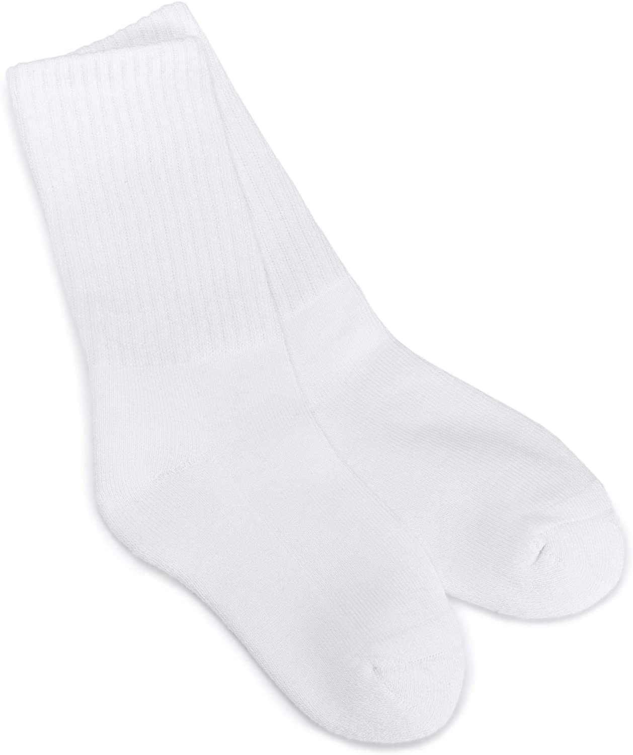 Jefferies Socks Big Boys' Seamless Toe Athletic Crew Socks, 6-pack White, 8-9 1/2(Medium)(Shoe Size 12-6)