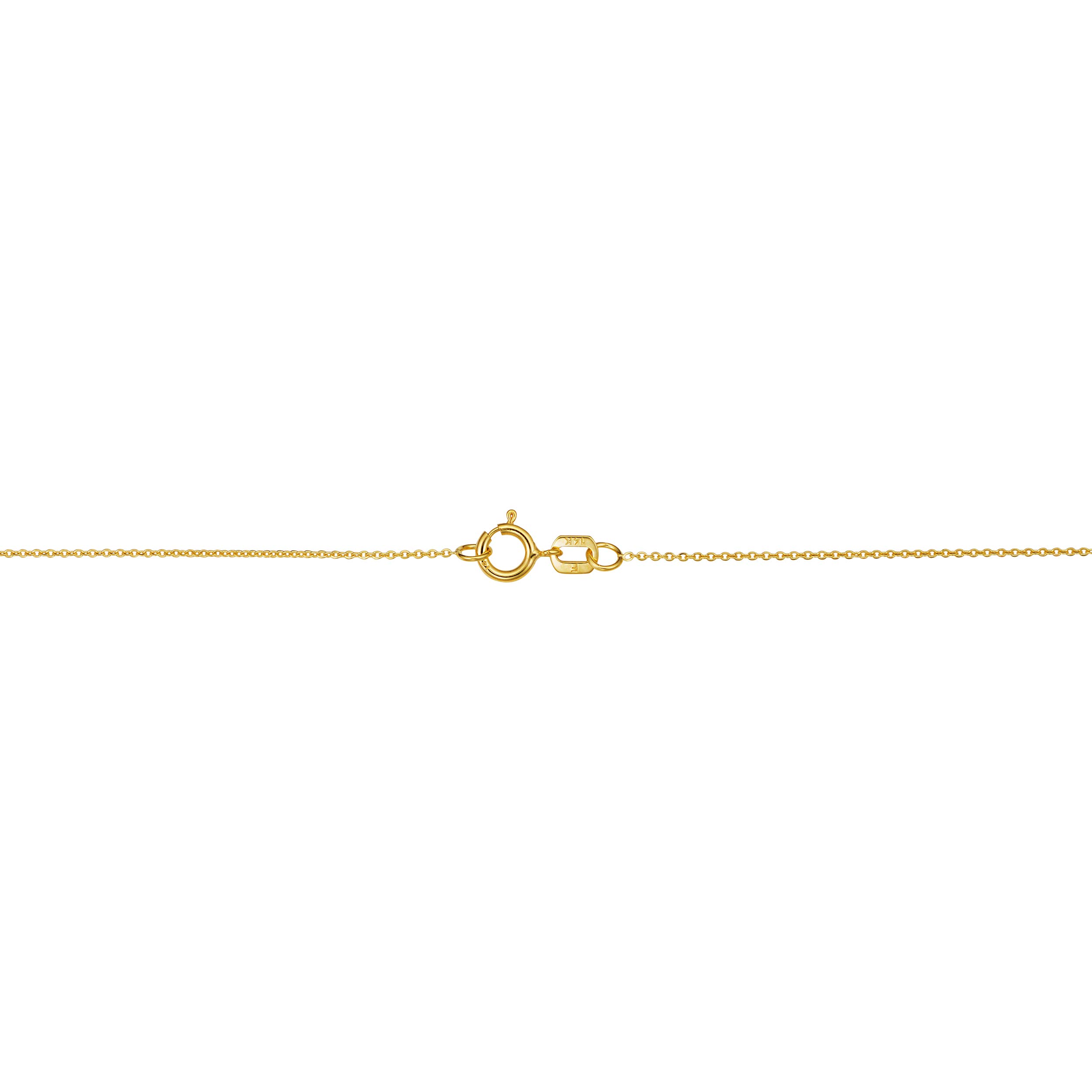Kooljewelry 14k Yellow Gold 0.8 mm Flat Round Cable Chain Necklace (16 inch)