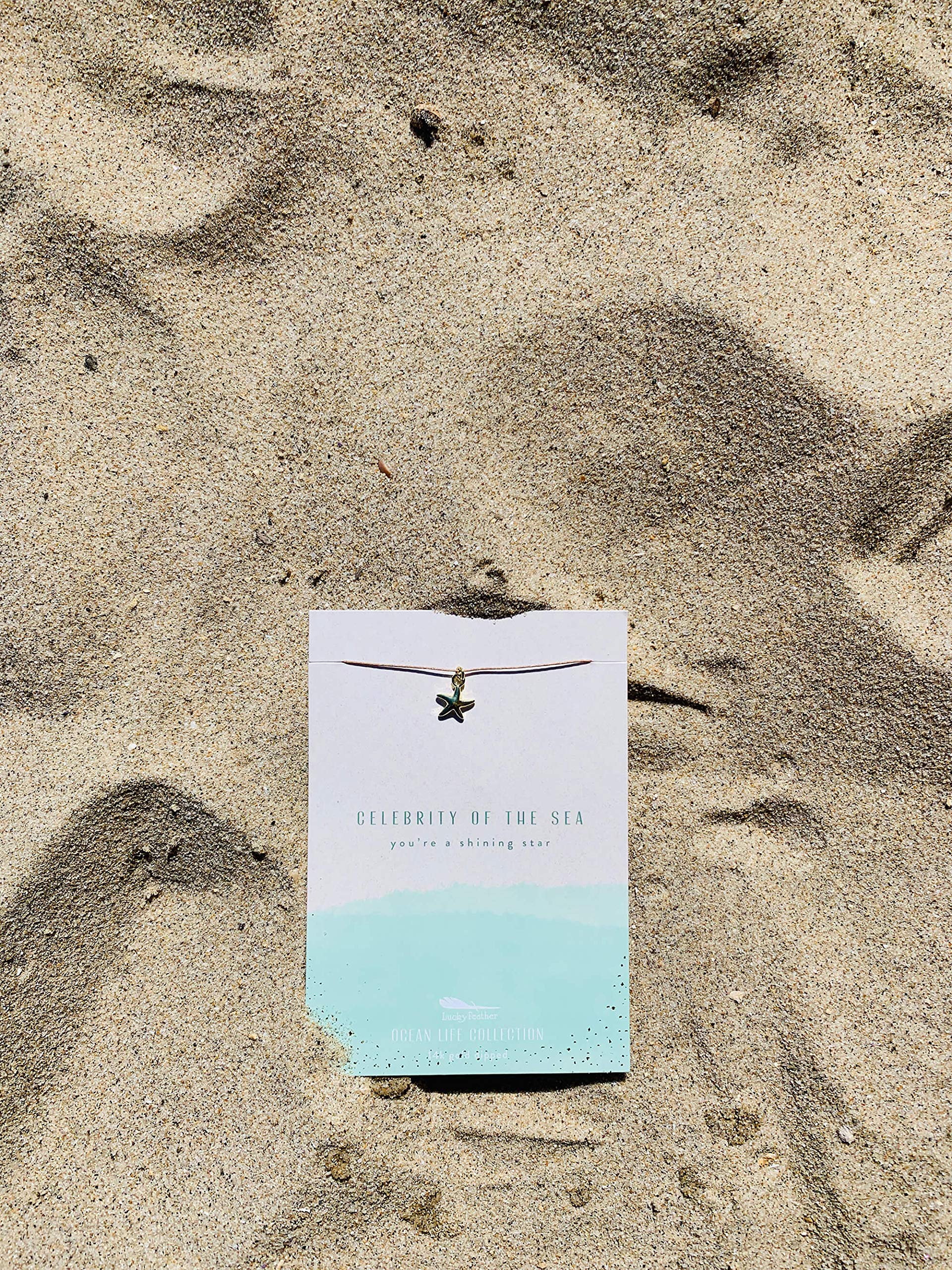 Lucky Feather Ocean Life Necklaces – Sterling Silver, 14k Gold Dipped VSCO Necklace - Thoughtful Gift for Women and Teenagers
