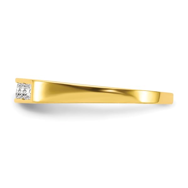 IceCarats 10K Yellow Gold Cubic Zirconia CZ Ring Size 3