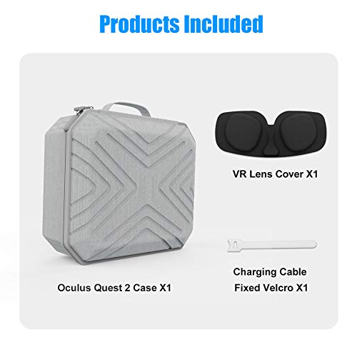 MOFUCA VR Gaming Headset Storage Case for Oculus Quest 2, VR Travel Shockproof Carrying Case VR Gaming Headset and Accessories