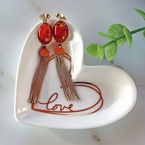 Kate Aspen Shaped Ceramic with Gold Foil Trinket Dish, Love Heart Small,