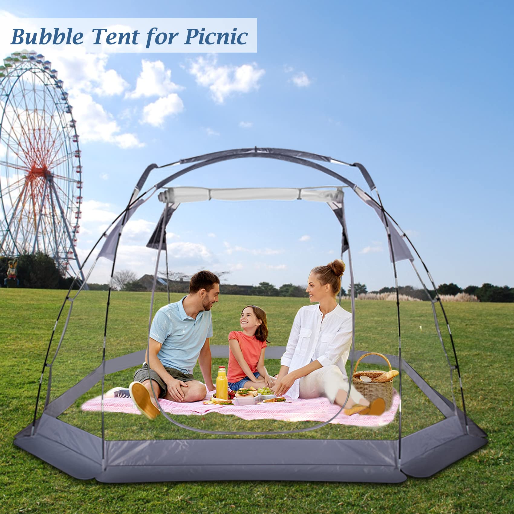 Outdoor Bubble Tent 10x10Ft Clear Tents Bubble for Backyard,5-6Person Large Whetherproof Screen House Winter Tents for Camping,Picnic