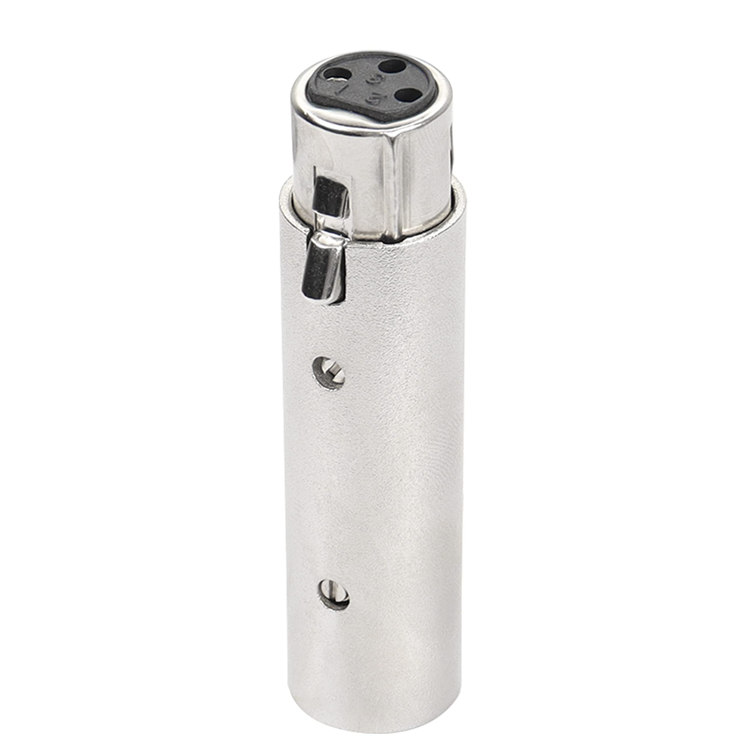 MEIRIYFA XLR 3 Pin Female to XLR 5 Pin Male Adapter Connector Gender Changer,Anodized Aluminum Adapter with Lock Release Button(Sliver-1PCS