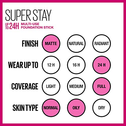Maybelline New York Super Stay Foundation Stick for Normal To Oily Skin, Deep Bronze, 0.25 Ounce (Pack of 2)