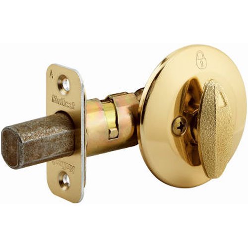 Kwikset 667 3 SCAL SCS Single-Sided Deadbolt with Exterior Plate, Polished Brass