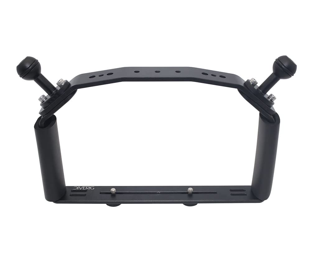 nitescuba Underwater Handle Tray Bracket Aluminum Alloy Dual Handheld Video Light Stabilizer Tray for Camera housing,Handle Grip for gopro Set up Works for Hero 10,Action Camera