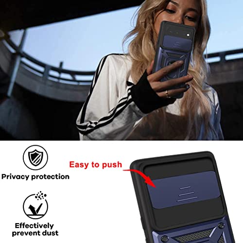 Paton Designed for Google Pixel 6 Case, Heavy Duty Military Grade Protection Pixel 6 5G Case with Magnetic Kickstand, 15ft Drop Tested Shockproof Cover Case for Pixel 6. (Blue)
