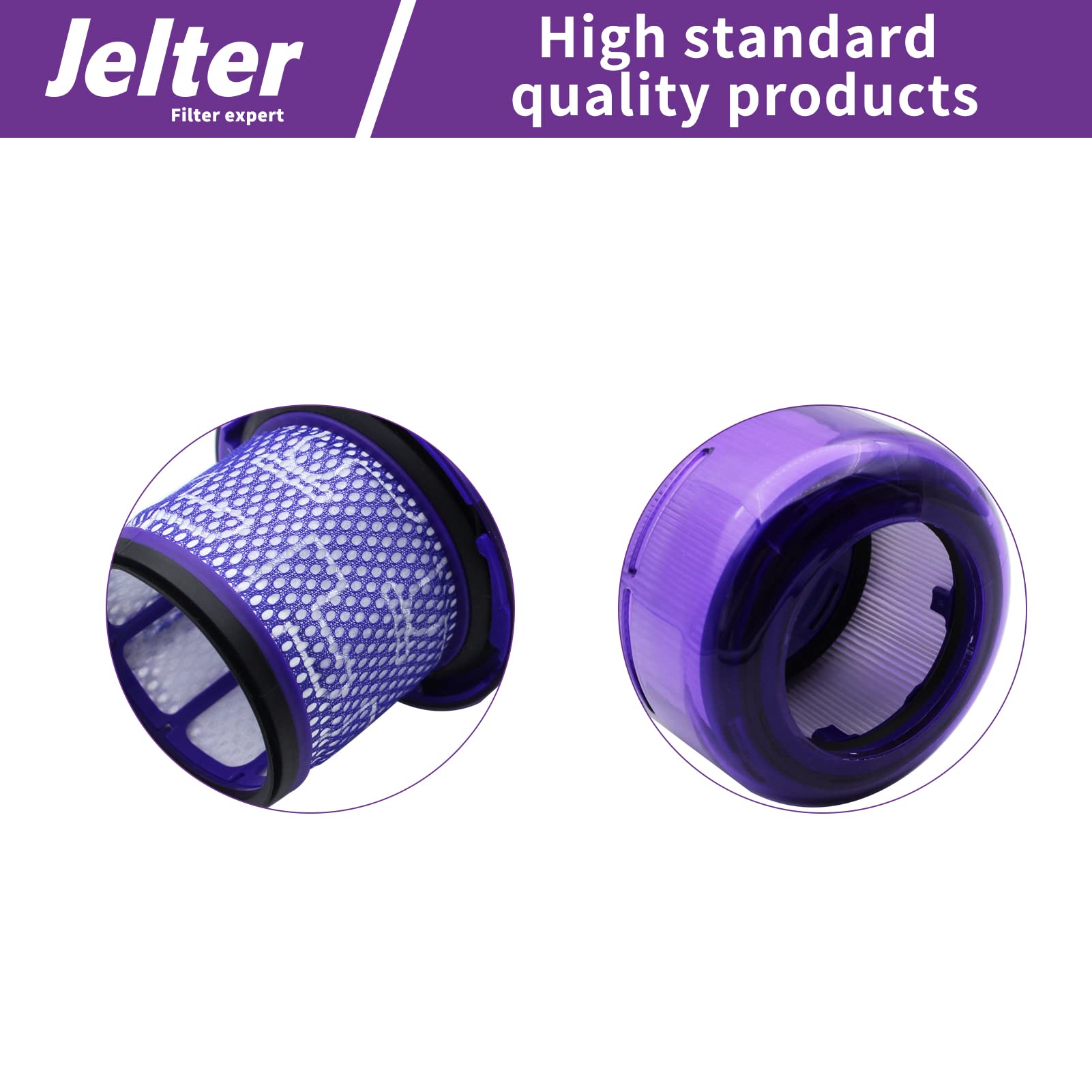 Jelter 2 pack V15 detect filters replacement parts compatible for Dyson V15 Hepa post filter detects + SV14 vacuums