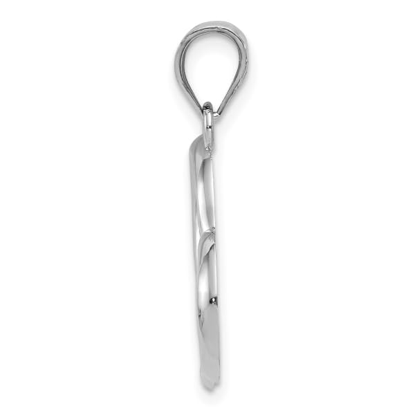 IceCarats 14K White Gold Heart Necklace Love Pendant Charm 25mm x 19mm Only