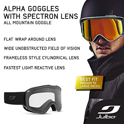 Julbo Alpha Snow Goggles, Black Frame - Spectron 0 Clear Lens