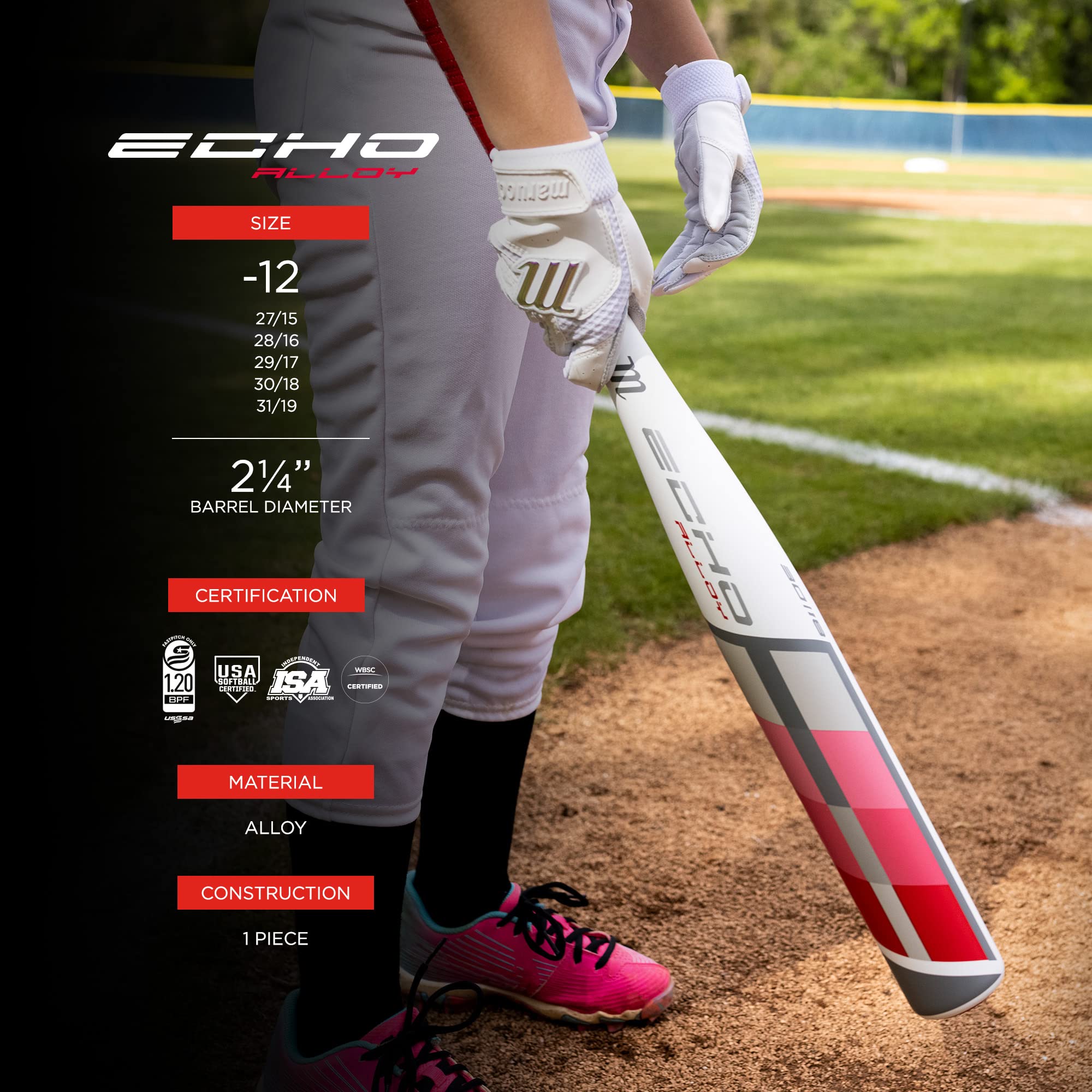 Marucci - Echo Alloy -12, 1 1/4 (MFPEA12-27/15) Aluminum Baseball Bat