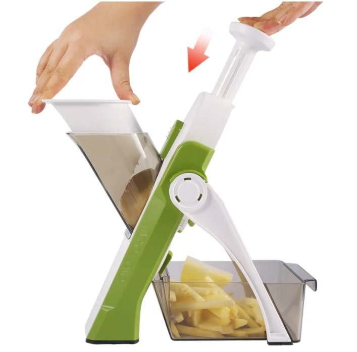IONAS Slicer | Vegetable Chopper | Mandoline slicer for kitchen | Fries cutter | Potato chopper | Vegetable Chopper Potato | Vegetable Slicer Mandolin | Slicer Vegetable Cutter | Potato Cutter Gray