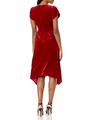 Maggy London Women's Tulip Sleeve Handkerchief Dress, Garnet, 8