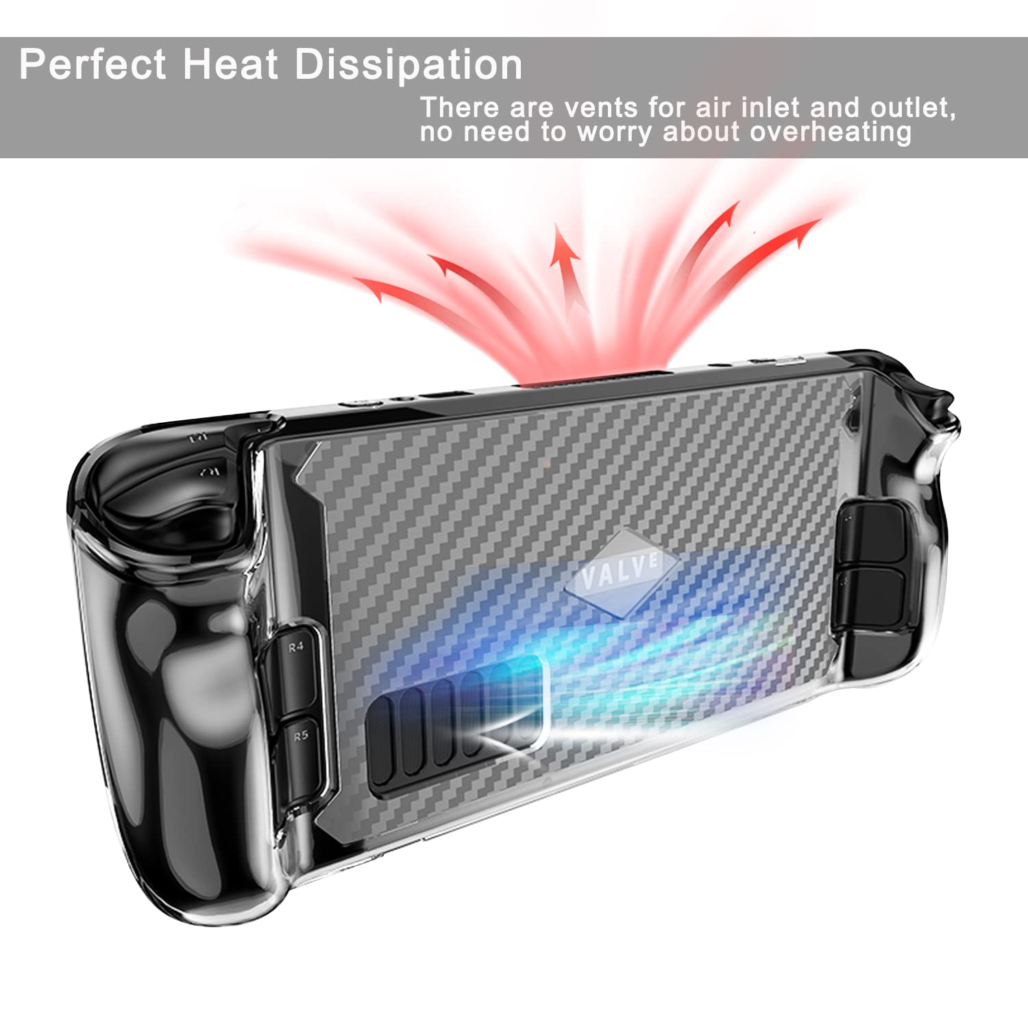 OwlTree Upgraded Clear Protective Case for Steam Deck OLED, Soft TPU Cover Protector Case with Full Protection, Shock-Absorption, Anti-Slip & Scratch Design, Accessories for Steam Deck