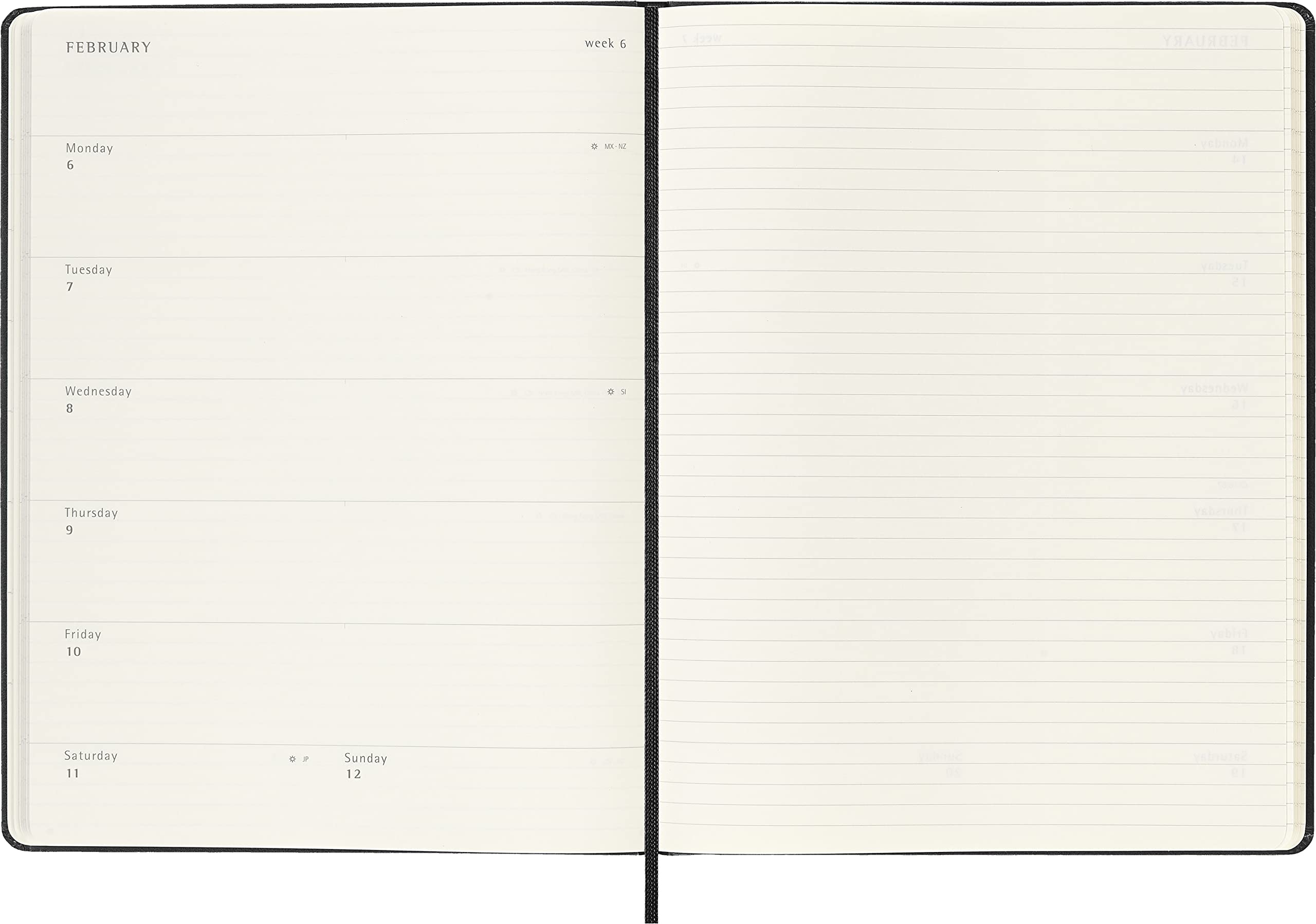Moleskine Classic 18 Month 2022-2023 Weekly Planner, Hard Cover, XL (7.5" x 9.75"), Black