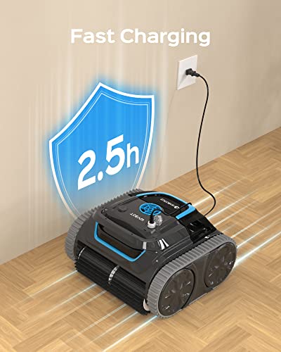 WYBOT High-end Cordless Wall Climbing Robotic Pool Cleaner with APP Mode, Smart Mapping Tech, Lasts 180mins, Automatic Pool Vacuum Robot with Powerful Suction, Fast Charging Fit for Inground Pools