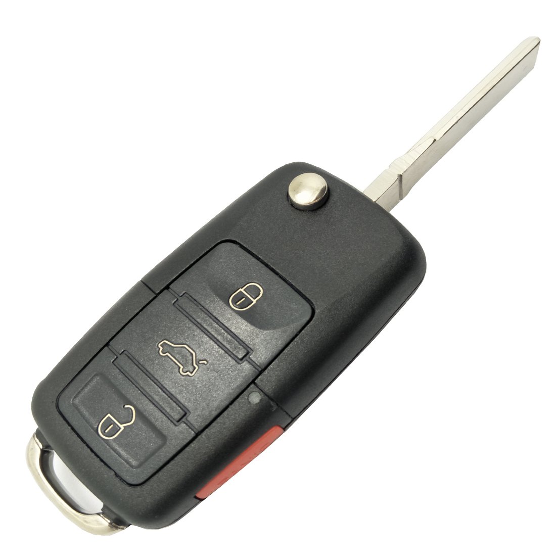 Key Fob Case Fit for VW Volkswagen Jetta Passat Golf Beetle Rabbit GTI CC EOS Replacement Key Shell 4 Buttons Keyless Entry Remote Key Fob Cover with Uncut Blade (2)