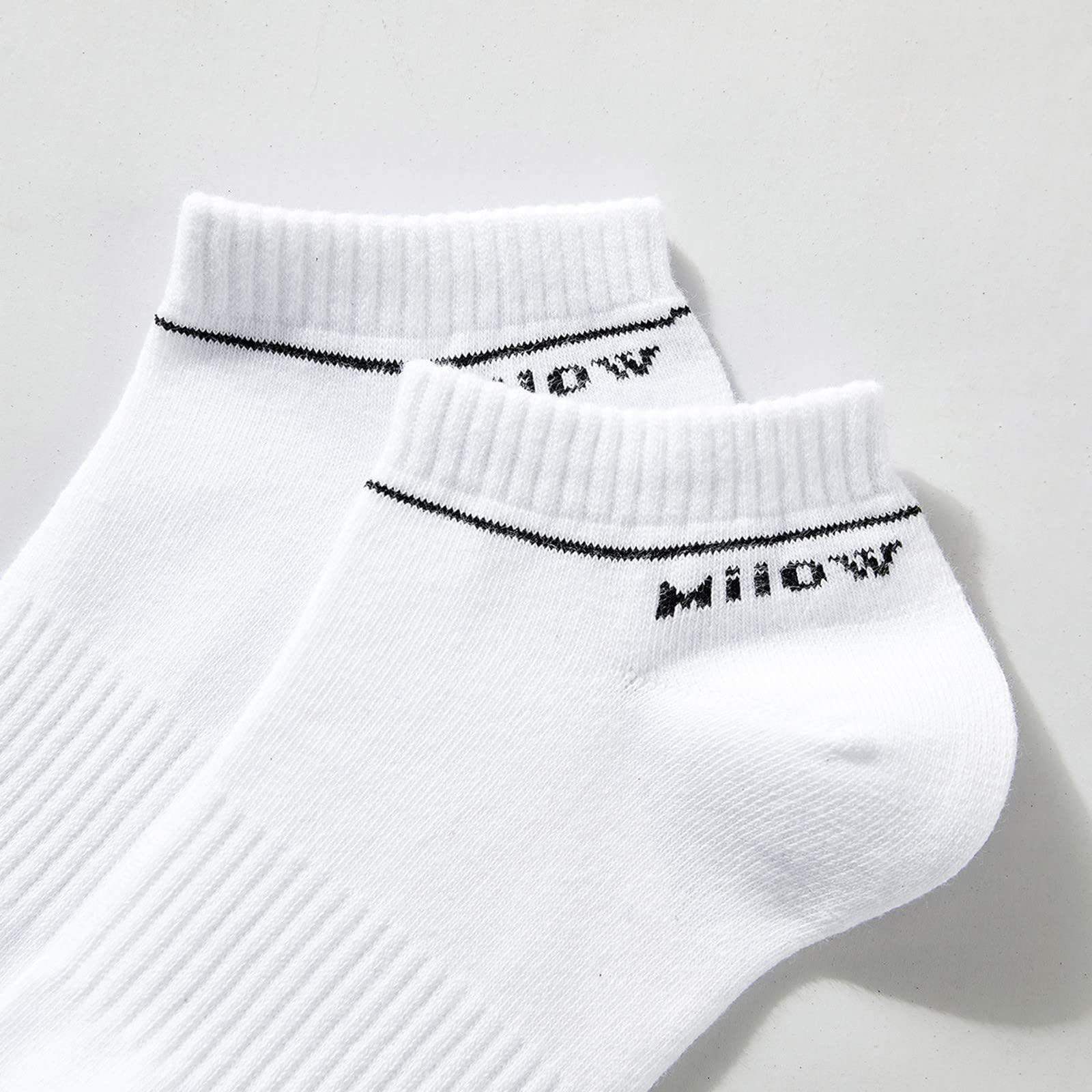 NUHEEL Ankle Socks Men Breathable Sports Low Cut Socks for Casual Running Walking Hiking Athletic, White (5 Pairs)