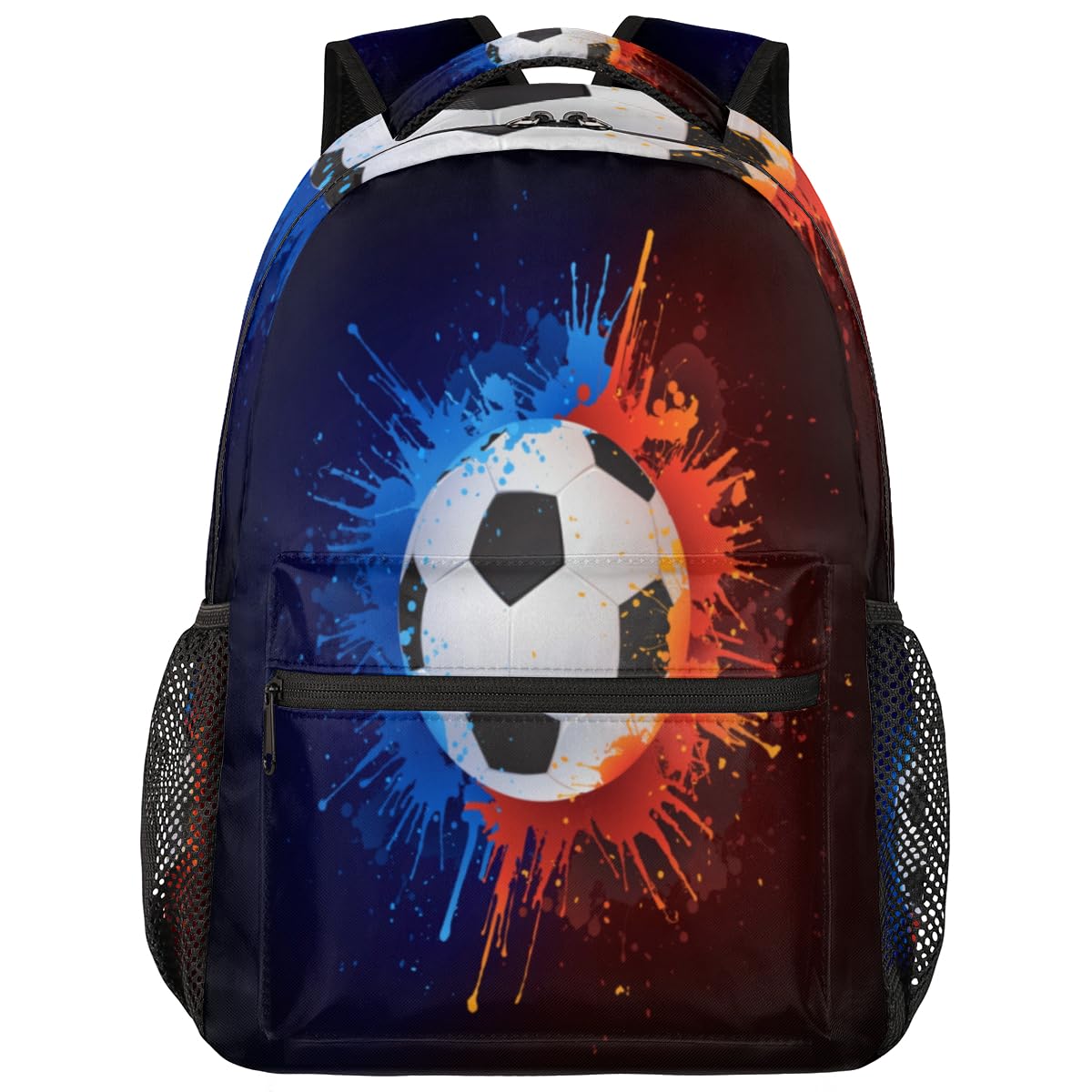 Lakiniss Soccer Ball Backpack Multiple Pockets Personalized Bag Backpack with Laptop Compartment Waterproof Durable Lightweight Packable Travel Backpack 11.4 * 8 * 16 Inches