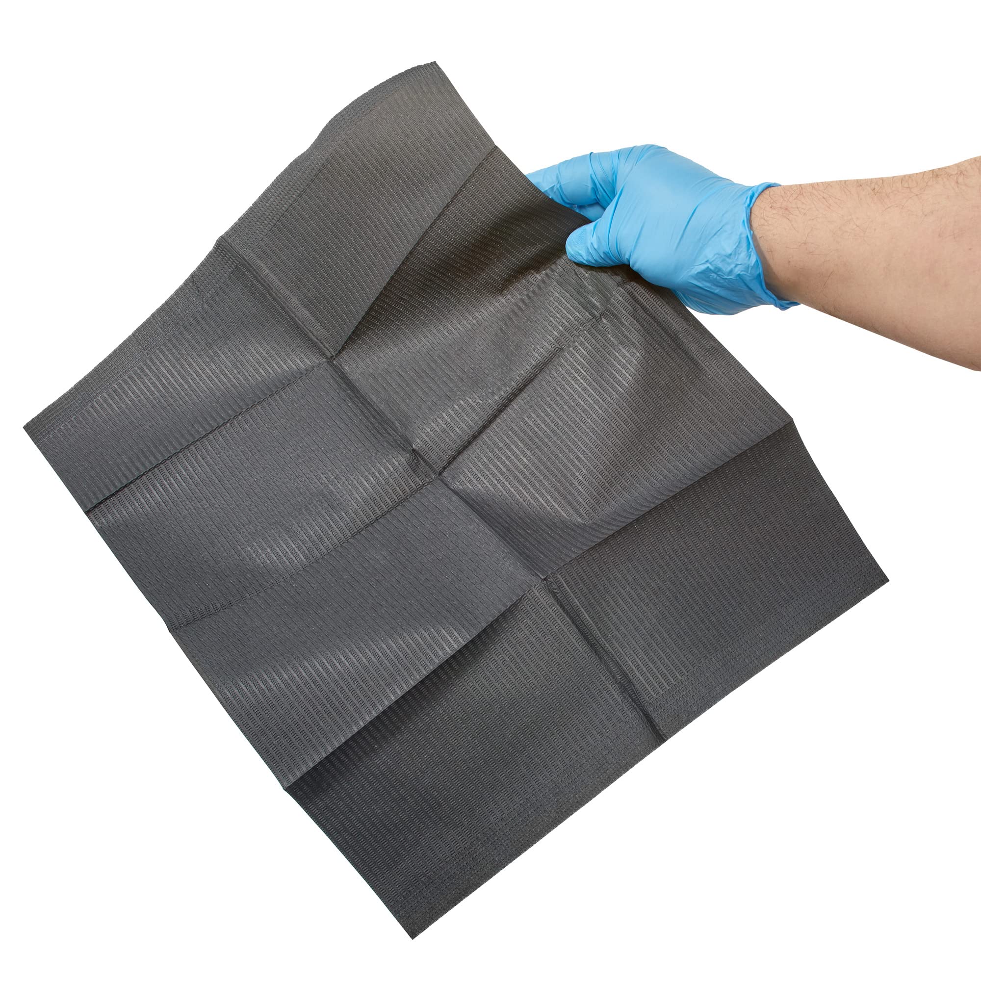 Skin Deep Disposable Dental Bibs and Tattoo/Piercing Polytowels - Waterproof Patient Bibs 13” x 18” (Black) (25)