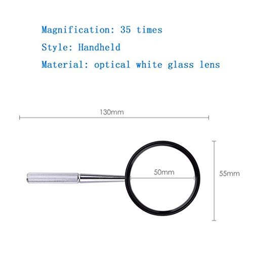 ZHYH Black Magnifier,35X Handheld Magnifier, Reading Glasses Handle for Book and Newspaper Reading