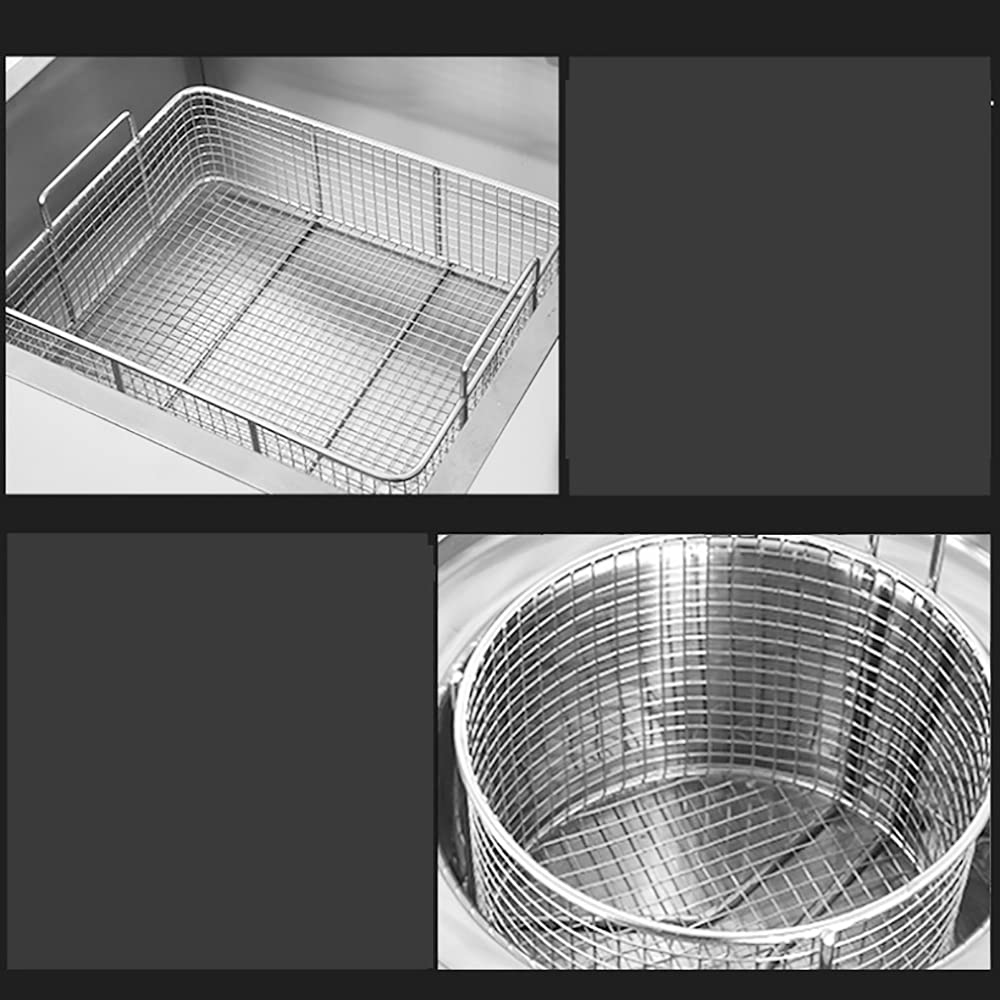 YUNLAIGOTOP Stainless Steel Work Table Fried Chicken Breading Table Commercial Food Prep Worktable Breading Table w/ 2 Basins+2 Baskets, Fried Food Prep Breader Station for Kitchen Restaurant Business